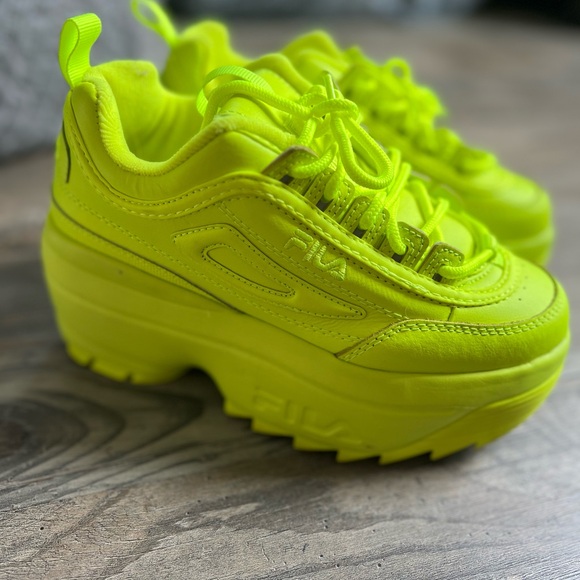 Fila | Shoes | Platform Chunky Fila Sneakers Limited Edition Neon Green ...